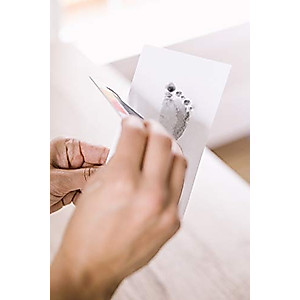 Pearhead Chambray Baby Book, Gender Neutral Baby Journal, Newborn Milestone Photo Album, Handprint or Footprint Keepsake Kit, Blue 9x10.75x0.6 Inch (Pack of 1)