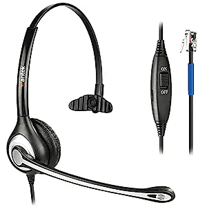 Phone Headset with Microphone Noise Cancelling & Mute Switch, RJ9 Telephone Headsets Compatible with Cisco Office Landline Phones 6851 6945 7841 7861 7942 7945 7961 7962 7965 8811 8841 8845 8851 8861
