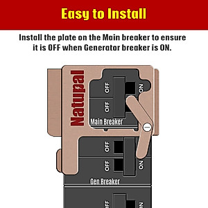 Generator Interlock Kit Compatible with Siemens and Murray, ECSBPK02 Mechanical Interlock Kit Between the Main Breaker Powered by Utility Power and Generator Powered by Standby Power.