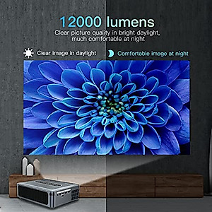 AsterHome X1 Projector with WiFi and Bluetooth, 12000L Native 1080p Projector, 5G Movie Projector for Outdoor Use, 200" Display&Zoom,Outdoor Projector Compatible W/ Tv, iOS, Android