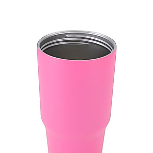 makerflo 30 oz Pink Powder Coated Tumbler Pack of 1 with Upgrad Handle Option, Includes a Sliding Splash & Leak Proof Lid, Ideal for Craft, Personalization (Laser Engraving, UV DTF, Epoxy, Vinyl)