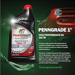 PENN GRADE 1, 71156, Monograde High Performance Oil SAE 50, 1 Quart (12 Pack)