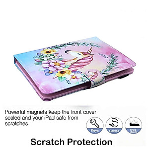 Universal 8.0" Tablet Case, AMOTIE Wallet Stand Cover Shockproof Case for iPad Mini 1 2 3 4 5/ Galaxy Tab E 8.0/ Tab A 8.0/ Fire HD 8 and More 7.5-8.5 inch Tablet， Pink Unicorn
