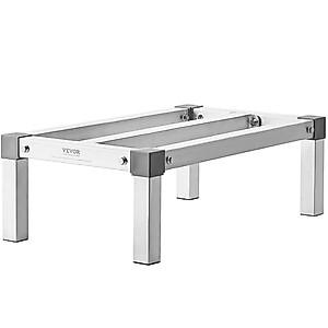 VEVOR Aluminum Dunnage Rack, 24” x 14” Commercial Food Floor Rack, 8” Off the Floor, 1000 lbs Capacity Adjustable Aluminum Storage Rack, for Storage in Restaurants, Kitchens, Garages and Vehicles