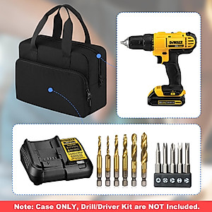 Homakover Carrying Case Compatible for BLACK+DECKER LDX120C/ LD120VA MAX Cordless Drill/Driver, Travel Case for Cordless Drill/Driver Bits and Accessories, Fit for Most Standard Drills, Black