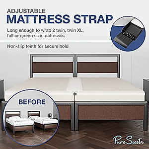 Pure Siesta Bed Bridge | Twin to King Bed Converter Kit | Split King Gap Filler for Adjustable Bed | Bed Gap Filler with Adjustable Strap and Storage Bag
