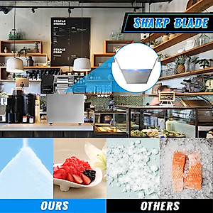 Snow Ice Machine Automatic Electric Ice Crusher and Ice Shaved Machine,1200W Water Cooled Countertop Snow Cone Slushie Maker With Stainless Steel Blade, Snowflake Machine For Commercial Use-485LBS/Day