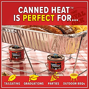 Royal Oak Canned Heat 12 Pack 6 Hour Fuel, Easy Open, Resealable, Non-Drip, For Food, Burners for Chafing Dishes, Buffet Burners, Parties, Weddings, BBQs