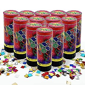 12 PCS Confetti Poppers Cannons for Wedding Birthday Graduation Baby Shower Anniversary Christmas New Year's Kids Fun Party Supplies Decorations and Favors