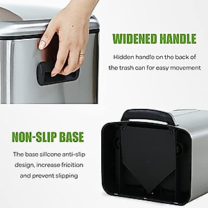 NChanmar Trash Can, Dual Trash Can for Recycling 40L/10 Gallon Stainless Steel Garbarge Can Foot Pedal Metal Trash Can with Lid Rubbish Bin for Home Office