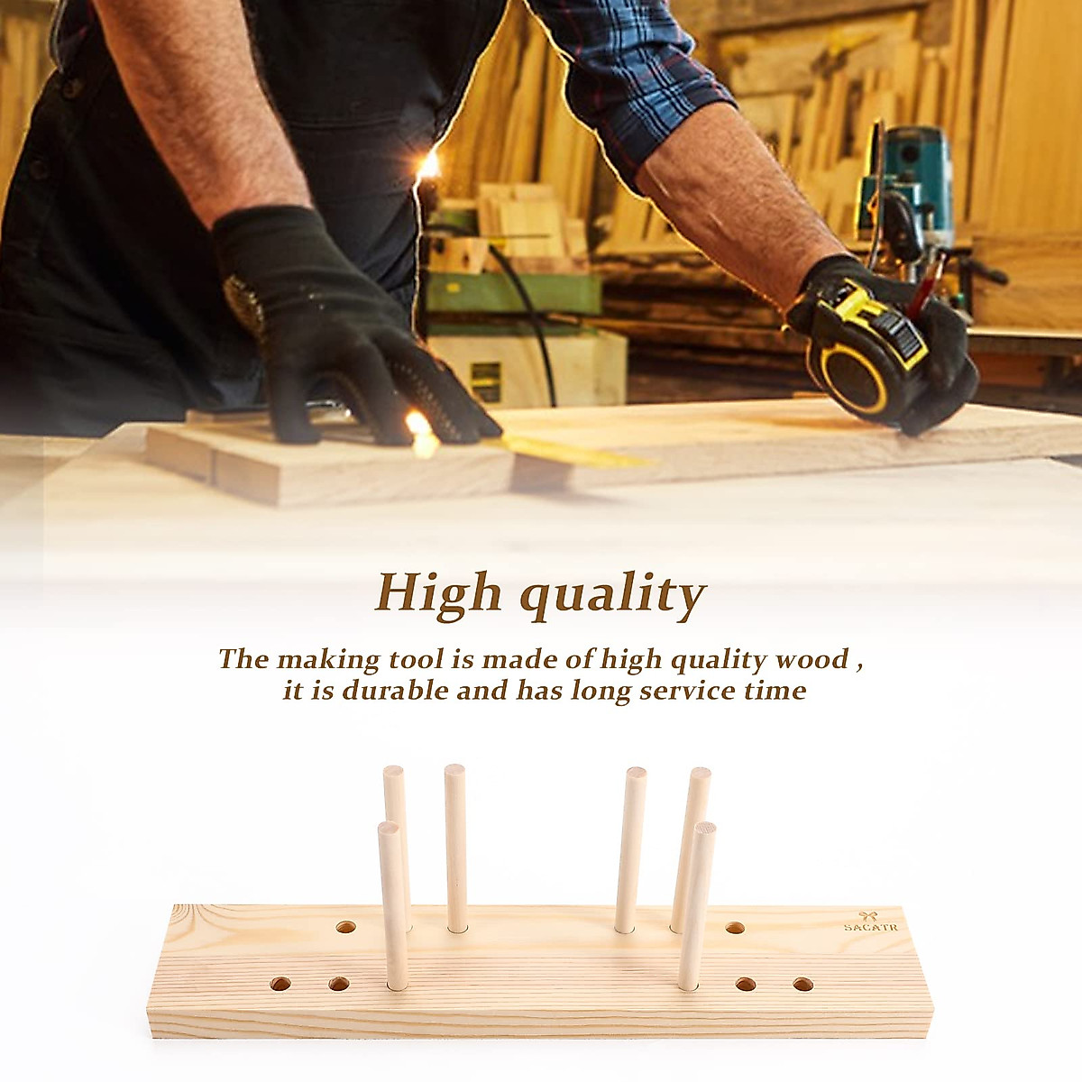 Bow Maker for Ribbon for Wreaths, Wooden Ribbon Bow Maker Tool for Christmas Bows, Hair Bows, Creating Gift Bows, Party Decorations, Corsages, Various Crafts(with Instructions)