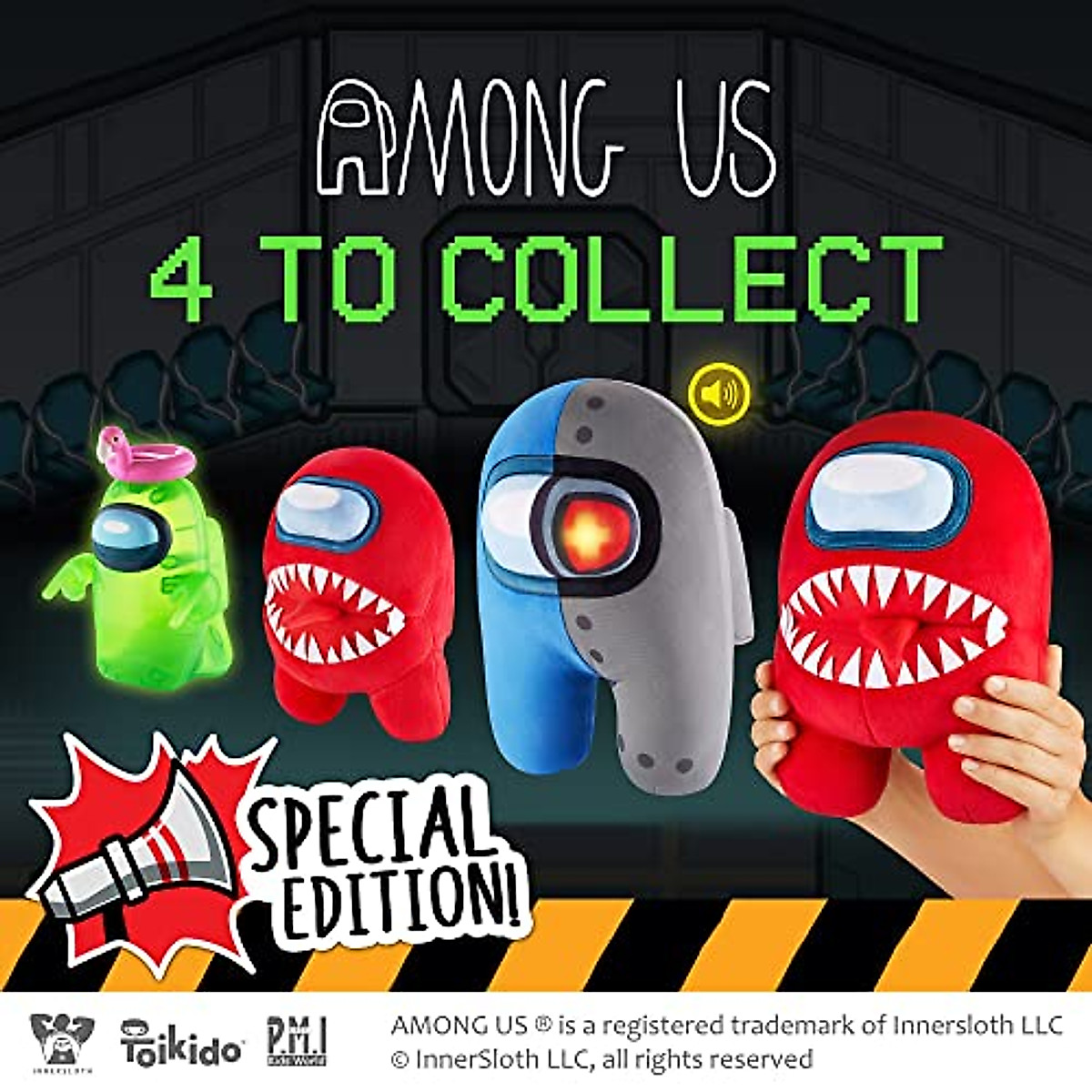 Among Us Plush Impostor | Unique Collectibles |Playable Characters | 10 Inch Doll -Huggable Plushie w/Teeth and Tongue Sticking Out | Kids’ Toys Licensed