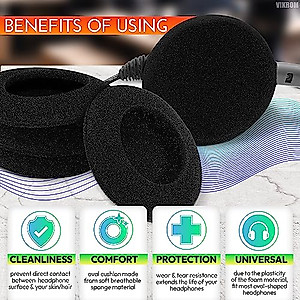 Electronic 60mm A3 Pairs 60 mm Headphone Covers Disposable - Earphone Pads Replacement Ear Cushions - Earbuds Replacement Ear Pads - Headphone Cushion Replacement - Memory Headphone Foam Ear Covers