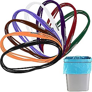 8 Pieces 3.28 Ft trash can bands large Rubber Bands Garbage Can Bag Holder 13-30 Gallon Garbage Can, Colorful Litter Box Band Loop for Trash Can Outdoor, 8 Colors