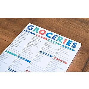 Sweetzer & Orange FastCheck Grocery List Magnet Pad for Fridge. 6x9” Magnetic Notepad with Printed Shopping List Items and Blank Grocery Shopping Spaces. 60 Page Notepad Weekly Planner