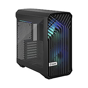Fractal Design Torrent Compact RGB Black - Light Tint Tempered Glass Side Panels - Open Grille for Maximum air Intake - Two 180mm RGB PWM Fans Included - Type C - ATX Airflow Mid Tower PC Gaming Case