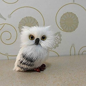 ZKTICHY 2PCS Artificial Feathered Owl Realistic Mini Bird Decoration Furry Simulation Owl Model DIY Craft for Home Garden Christmas Tree Hanging Ornaments Decor