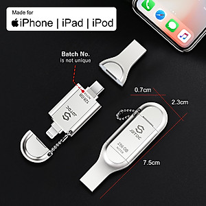 MFi Certified 128GB Photo-Stick-USB-Flash-Drive iPhone-Photo-Storage-Stick USB C iPhone-Flash-Drive-for-Photos External-Storage-iPhone-Thumb-Drive Memory-Stick-for-Android iPad iPhone-Photo-Transfer