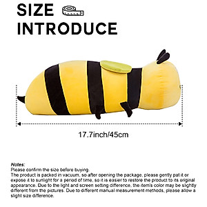 CHELEI2019 17.7" Bee Stuffed Animal,Soft Yellow Bumble Bee Hug Pillow Plush Doll,Gift for Kids