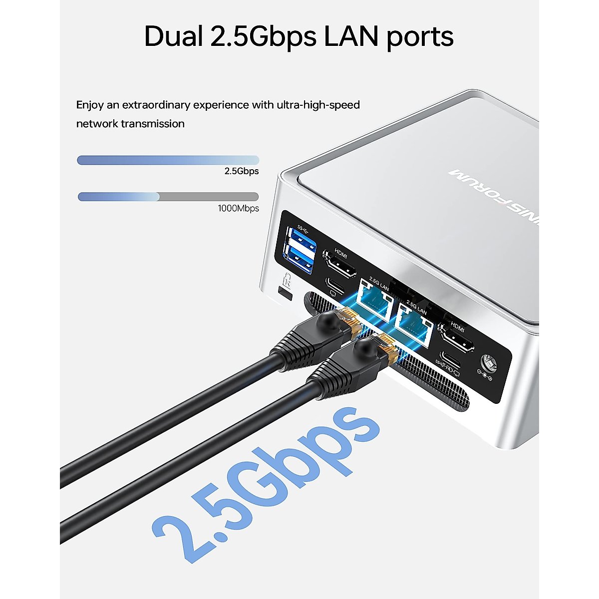 MINISFORUM UN1245 Mini PC Barebone with Intel Core i5-12450H,8 cores/12 Threads, Mini Desktop Computer, HDMI 2.0/USB-C/DP 1.4, 2.5 G RJ45 LAN, 5 USB Ports, Wi-Fi 6E & BT 5.2