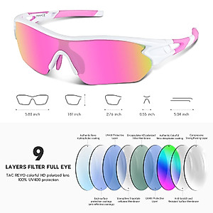 BEACOOL Polarized Sports Sunglasses for Men Women Youth Baseball Cycling Running Driving Fishing Golf Motorcycle TAC Glasses