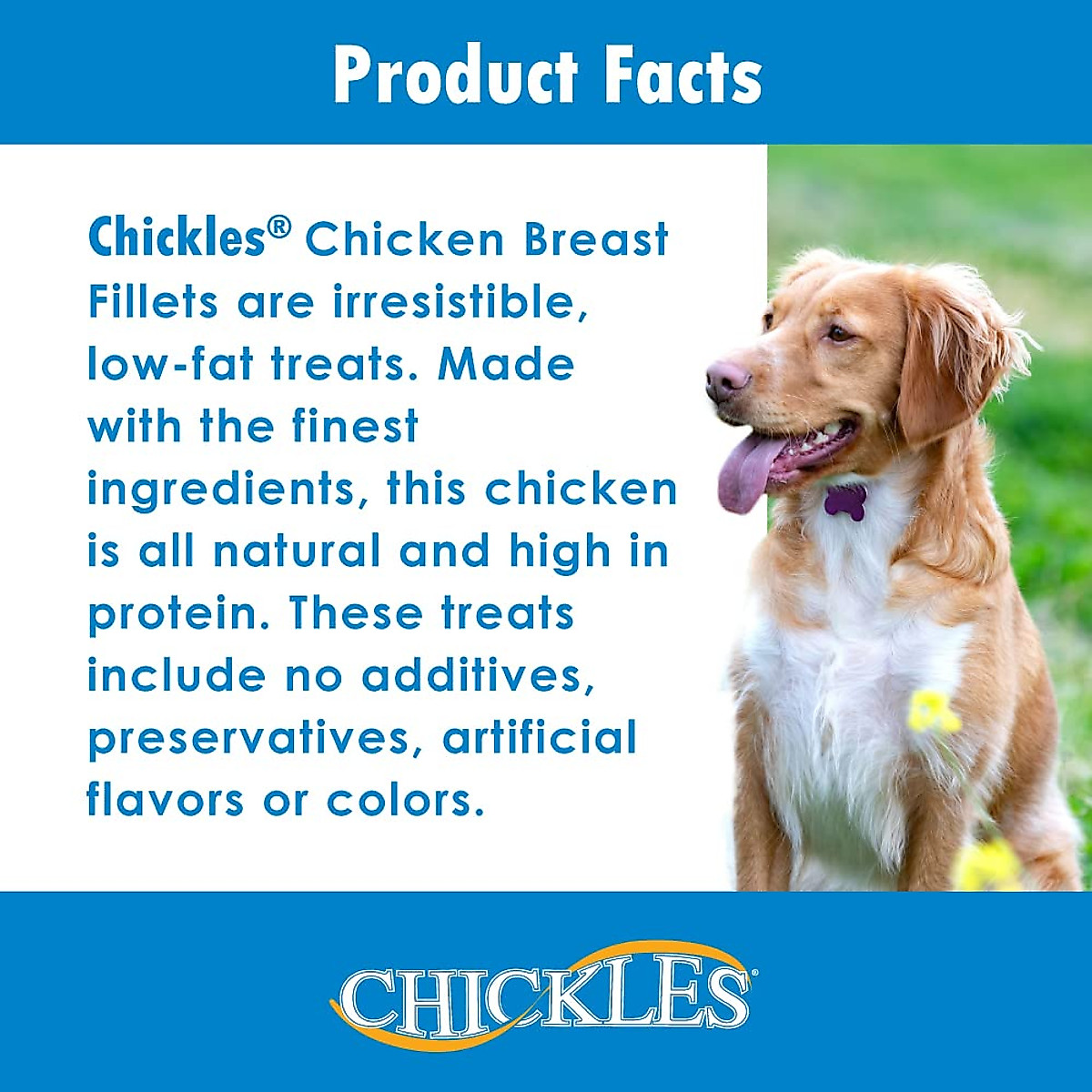 Pet Health Solutions Chickles Chicken Breast Fillets for Dogs - Tested Safe, Low Fat Chicken Dog Treats Natural - 100% Natural Chicken High Protein No Preservatives Propylene Glycol Free (1 LB)