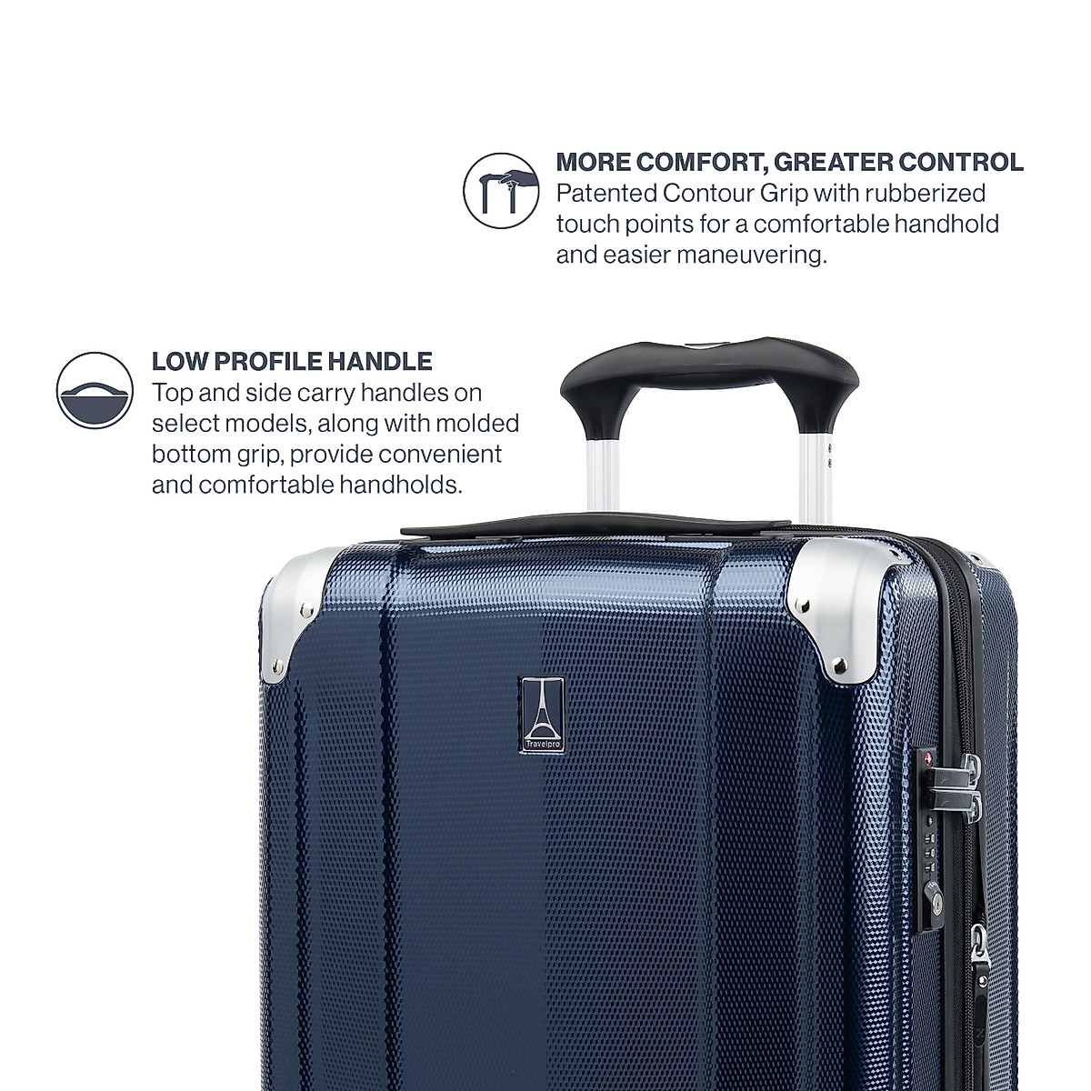 Travelpro Pathways 3 Hardside Expandable Luggage, 8 Spinner Wheels, Lightweight Hard Shell Suitcase, Checked Large 28 Inch, Royal Blue