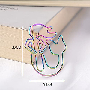 NUOBESTY 8pcs Paper Clips Mermaid Shape Metal Paper Clips Bookmark Clips Page Marker Party Favors Gifts