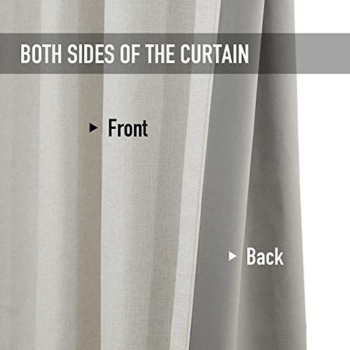 100% Blackout Linen Curtains 50" W x 84" L 2 Panels Set,Thermal Insulated Full Light Blackout Curtains for Bedroom/Living Room,Beige