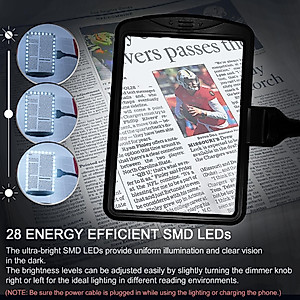 M MAGDEPO 4X Gooseneck Magnifying Lamp Lighting with 28 SMD LEDs, Table Desktop Stand Magnifier Hands-Free for Hobby, Sewing, Crafts, Close Work, etc.