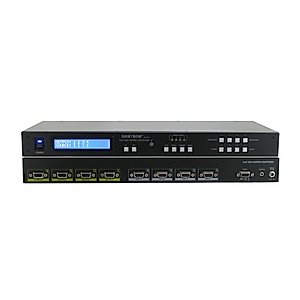 Shinybow 4x4 (4:4) VGA PC RGBHV Matrix Switcher + RS232, IR Ext/Remote, Rack Mount, Programmable SB-4140LCM