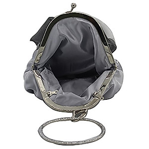 Kingluck Silk Flower Slot Pocket Hasp Totes Frame Women Kingluck Flower Evening Handbags/Clutches In Wedding Handbag (grey)