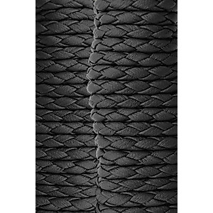 TeeYee Women PU Leather Knitted Waist String Belt/Rope/Chain Long Boho Wrap Skinny Belt (one size, black)