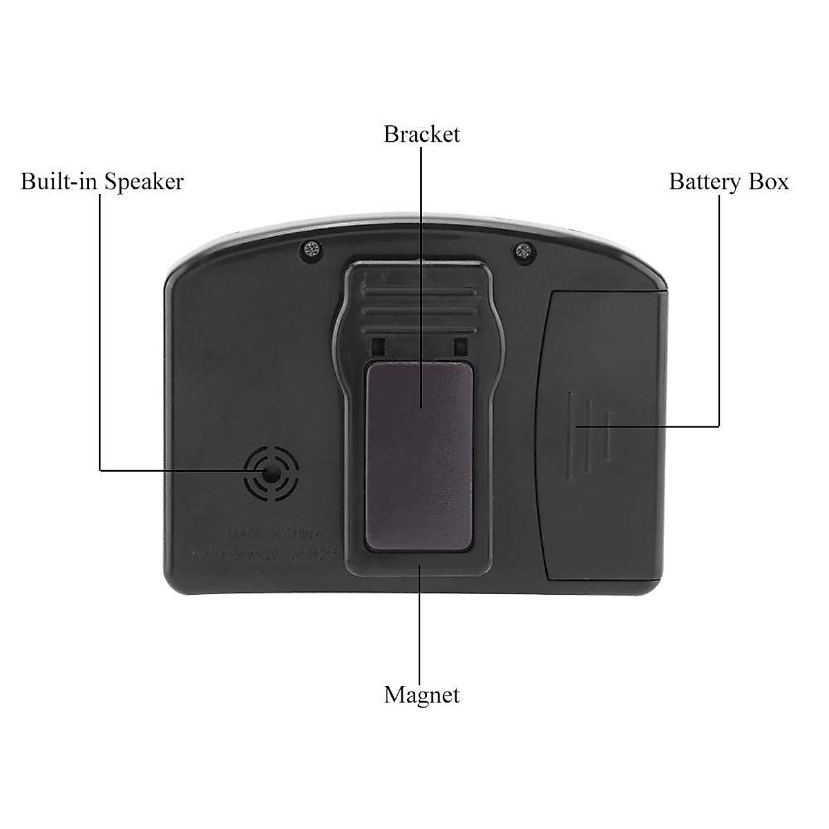 Fdit Portable Digital Kitchen Timer Clock Countdown Timer Large LCD Display Kitchen Use with Bracket Magnet(Black)