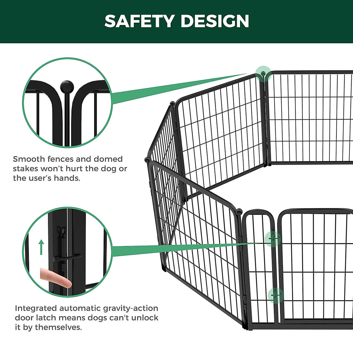 FXW Homeplus Dog Playpen Designed for Indoor Use, 24" Height for Puppy and Small Dogs, Black│Patented