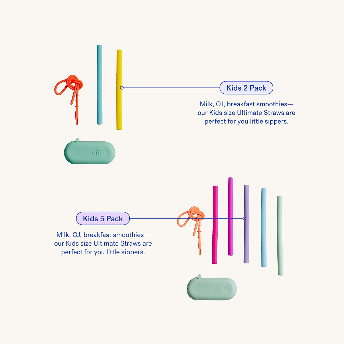 GIR: Get It Right | Silicone Straws Perfect for Small Glasses | Great for Hot + Cold Drinks |, Geode, 10-Pack, 10 CountÉ