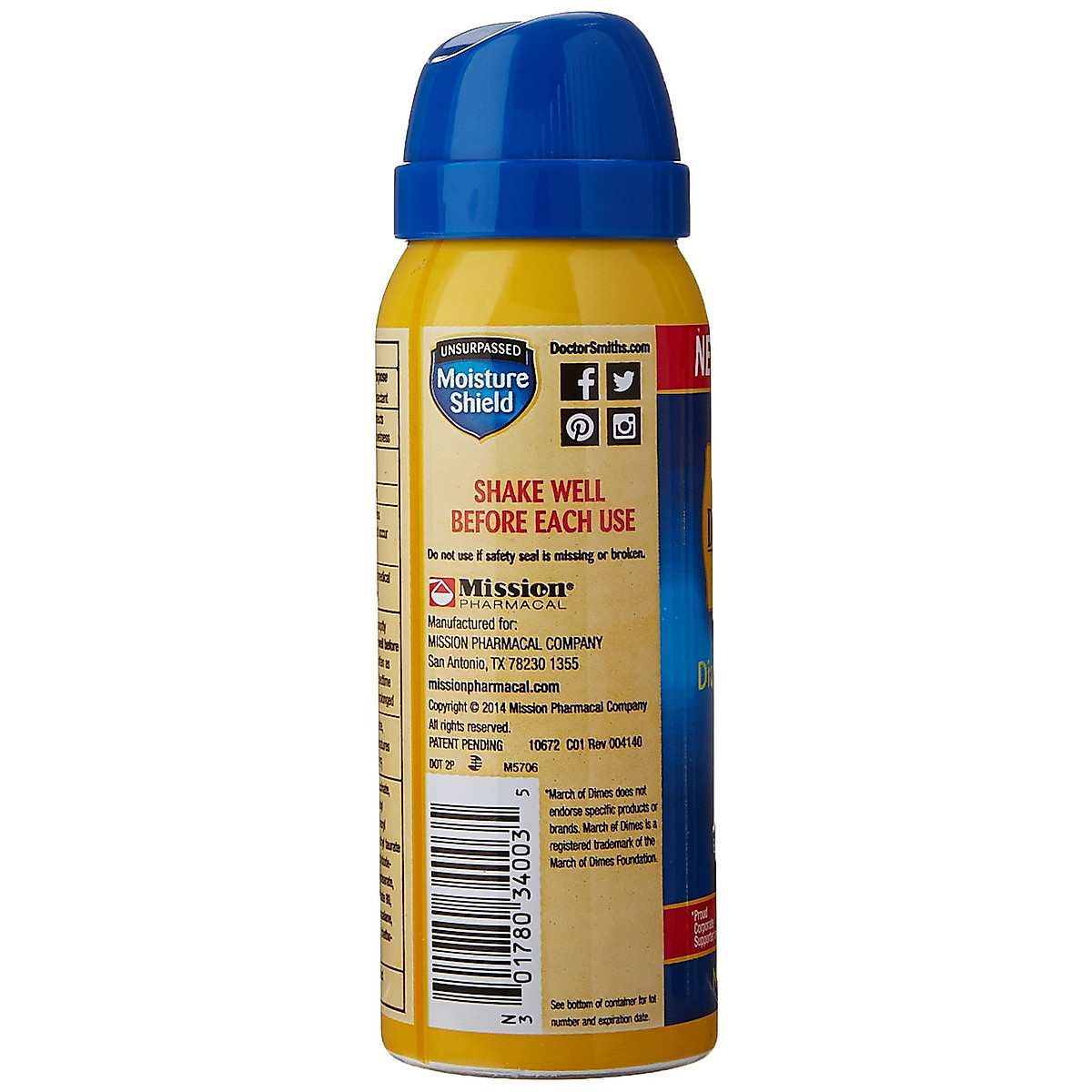 Dr. Smith's Diaper Ointment On-The-Go Diaper Rash Spray, 3.5 Ounce