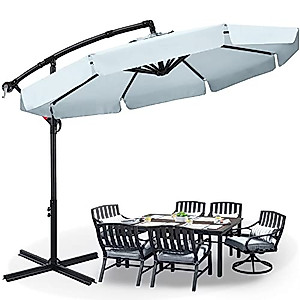 ABCCANOPY Premium Cantilever Patio Umbrellas 9FT (Light Gray)