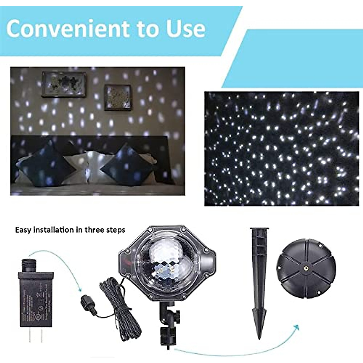 UPODA LED Snowfall Projector Lights Outdoor Christmas Snowfall Light Waterproof with Wireless Remote for Garden House Xmas, Valentine’s Day, Wedding, Parties