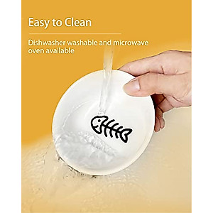 3 Cat Food Bowls Ceramic 13 oz Upgraded with Stainless Steel Stand Non-Slip and Anti-Rust Elevated Raised Cat Bowls for Food and Water, Pet Dishes Bowl for Indoor Cats and Puppy, Dishwasher Safe