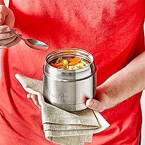 LunchBots 12oz Thermos Stainless Steel Wide Mouth - Insulated Thermos With Vented Lid - Keeps Food Hot or Cold for Hours - Leak-Proof Portable Thermal Food Jar is Ideal for Soup - 12 ounce - Navy