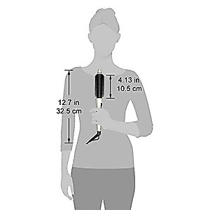 MIRACOMB Hair Curler Straightening Brush Ceramic Tourmaline Cool Touch PRO Multi Styler with 5 Heat Adjustments 1 Inch Barrel Auto Shut Off, Pearl White (Package May Vary)