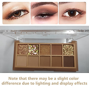 Go Ho 10 Colors Eyeshadow Palette,Matte&Glitter&Shimmer Eyeshadow Makeup,High Pigment Blendable Shades,Naturing-Looking,Waterproof Eyeshadow Makeup Palette,02