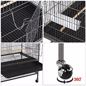 Yaheetech 60.5inch Extra Large Bird Cage Metal Parrot Cage Flight Cage for Cockatiels African Grey Quaker Green Cheek Sun Conure Medium Birds Parrots