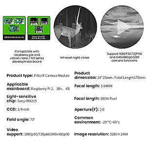 KEYESTUDIO Official Raspberry Pi Camera Module V2 Noir Support Night Vision for Raspberry Pi 4 4b 3b 3b+