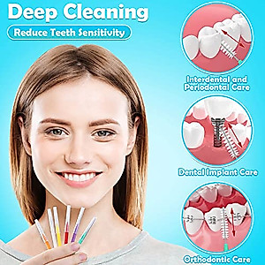 modacraft 120Pcs Interdental Brush 6 Sizes Braces Brush Toothpicks with Soft Bristles 360° Bendable Floss Heads Dental Brushes Between Teeth Gum Braces Cleaning Kit Oral Tooth Cleaning Tool