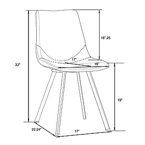 LeisureMod Markley Dining Chair, Light Brown