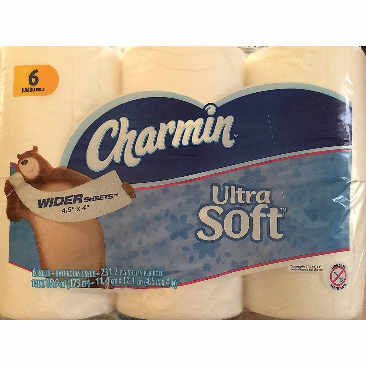 Charmin Ultra Soft Wide Bathroom Tissue - 6 Jumbo Rolls 221 Sheets