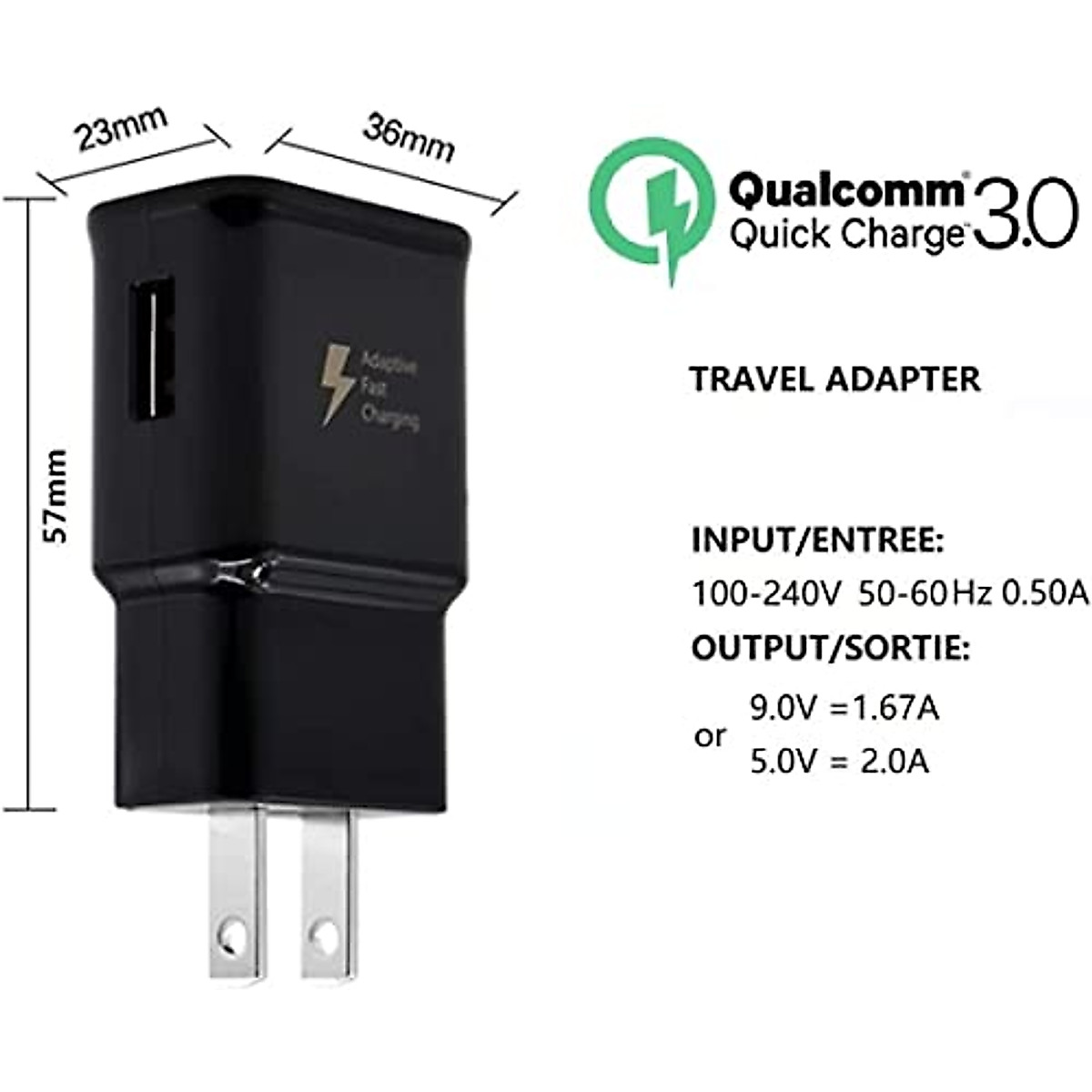 Samsung Charger Fast Charging with USB Type C Cable 6FT for Samsung Galaxy S10/S10e/S10 Plus/S9/S9 Plus/S8/S8 Plus/S20 S21 S22 Ultra/Note 8/Note 9/Note 10/A13/A03s/A32/A31/A30/A50/A51/A52/A53 (Black)