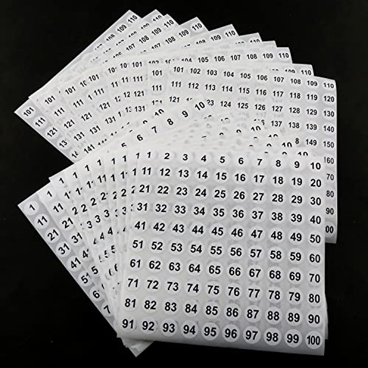 Number Stickers LUORNG 20 Sheets 0.4" 1 to 200 Digital Sticker Circular Self Adhesive Labels Black on White (10 Sheets 1 to 100 and 10 Sheets 101 to 200)